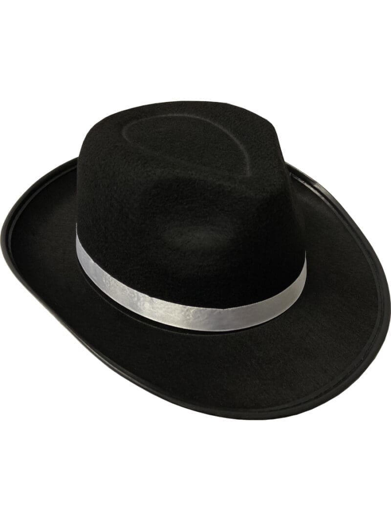 Black deluxe fedora hat - The Party Place